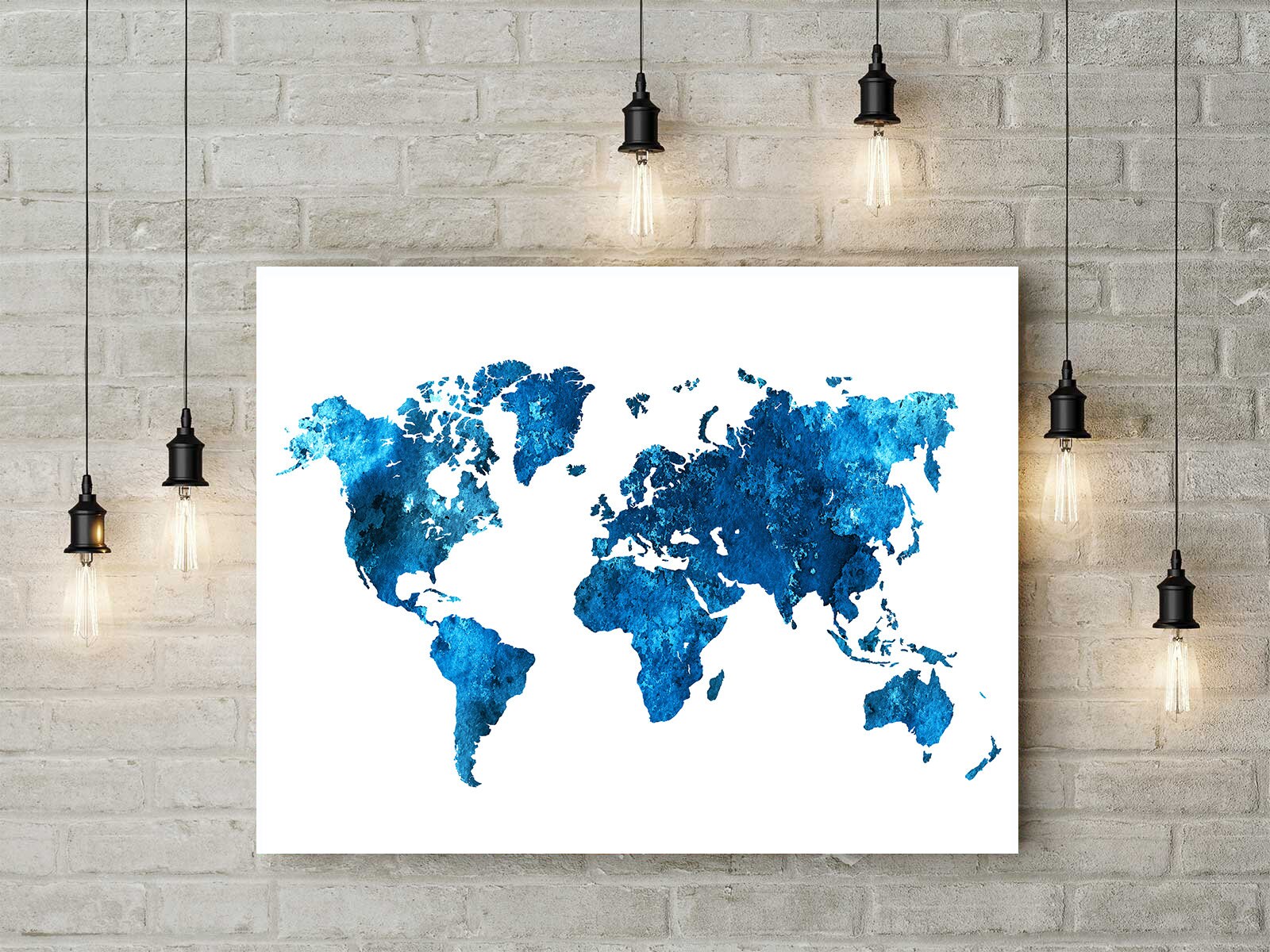 Navy Blue World Map Printable Navy Blue Watercolor World Map - Etsy