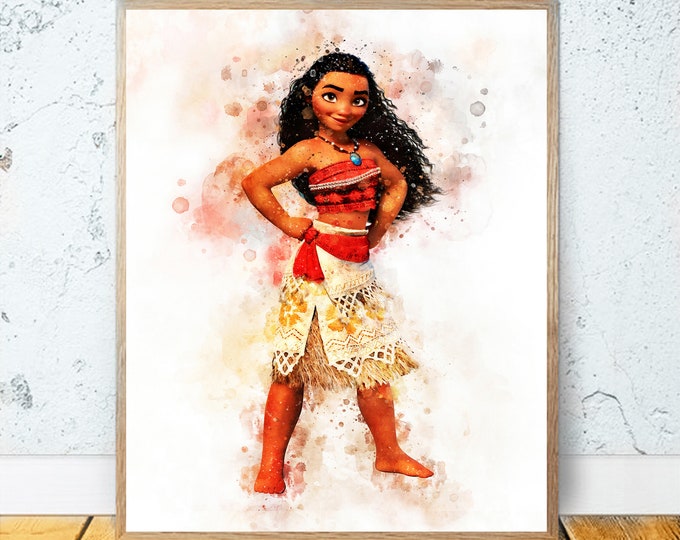MOANA Print, Moana Art, Moana Poster, Disney Princess, Baby Girl ...