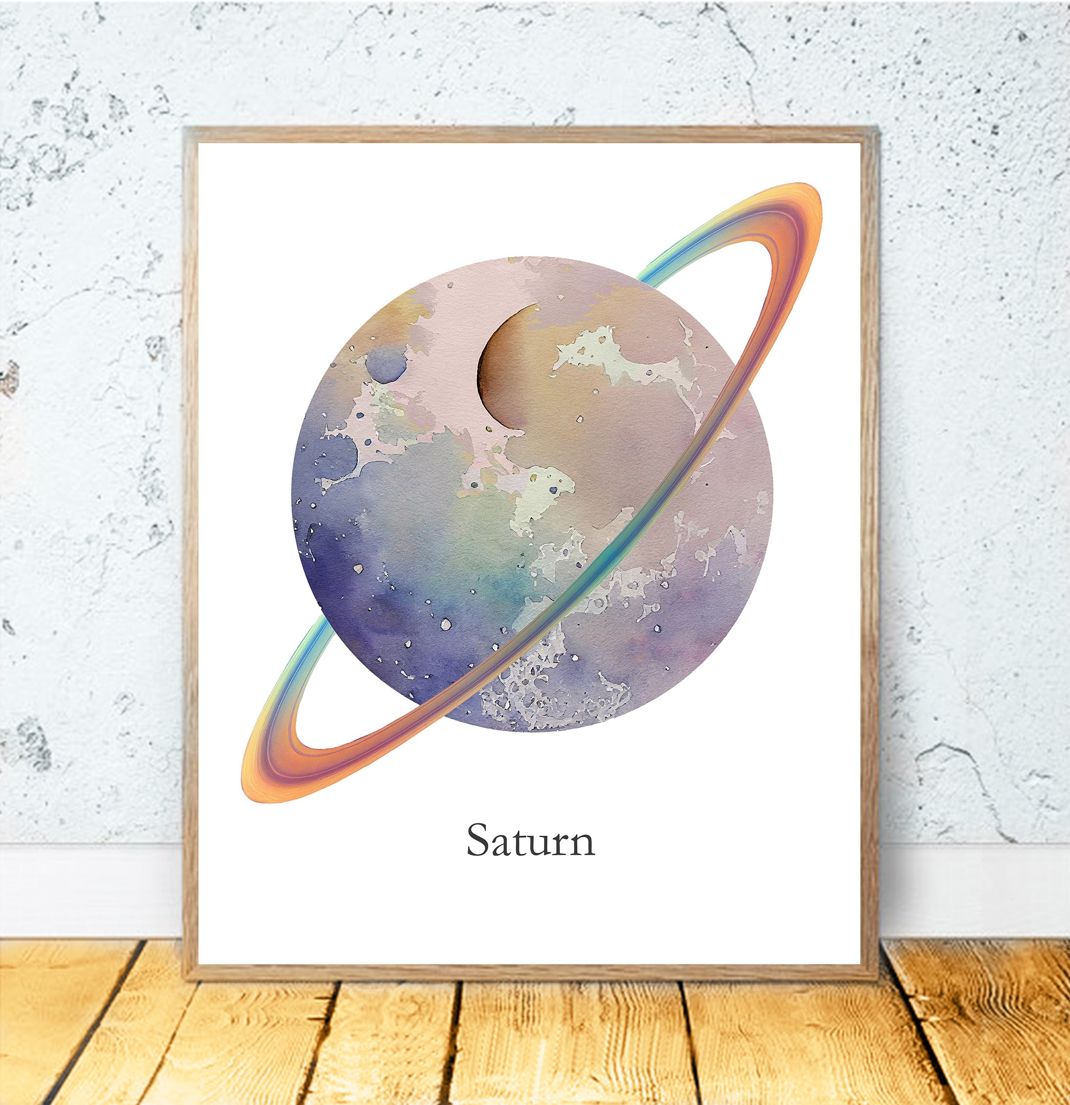 Set of 9 Watercolor Planets, Solar System PRINTABLE ART Poster Print ...