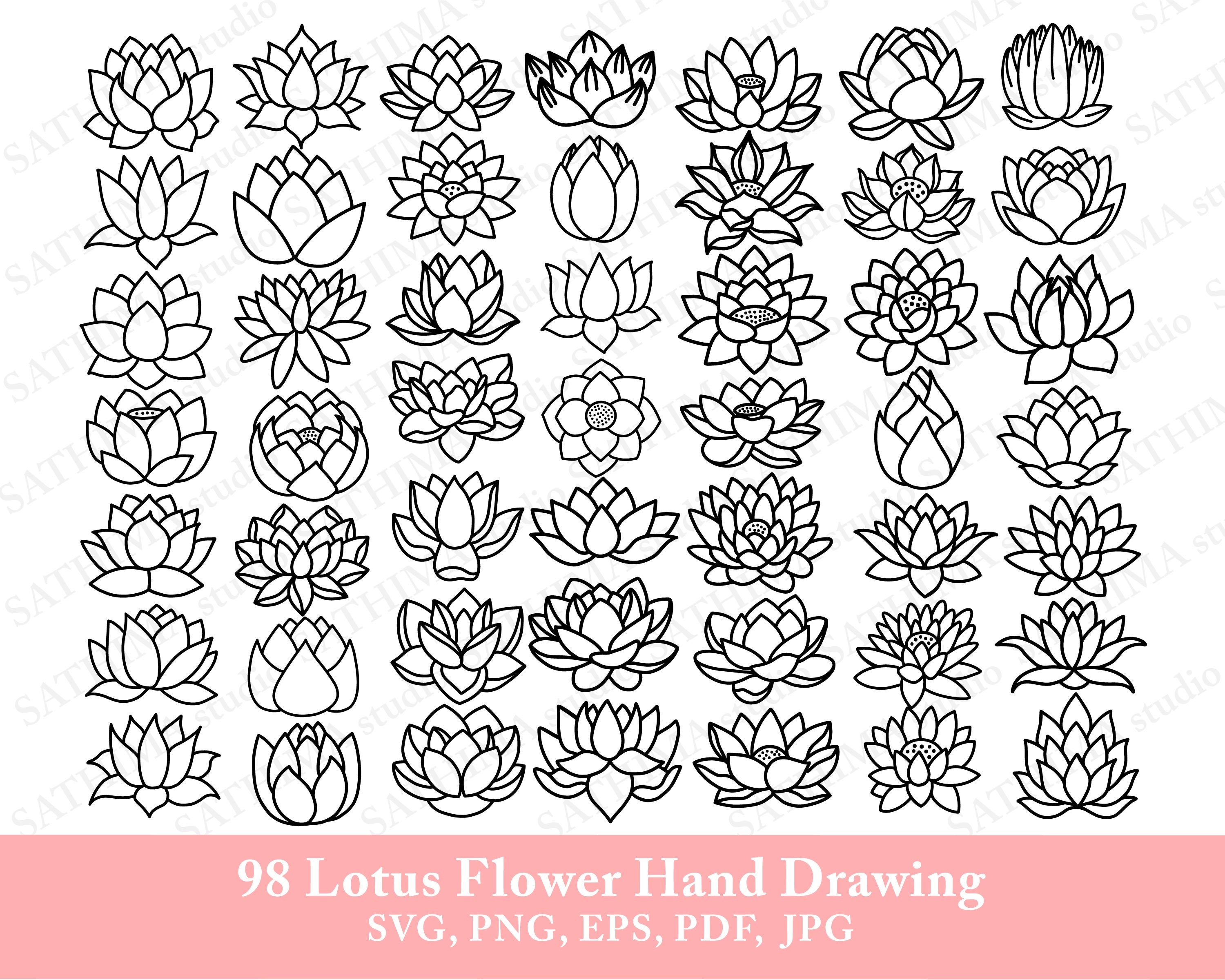 Lotus Svg | Lotus Clipart | Lotus Silhouette | Lotus Digital | Lotus ...
