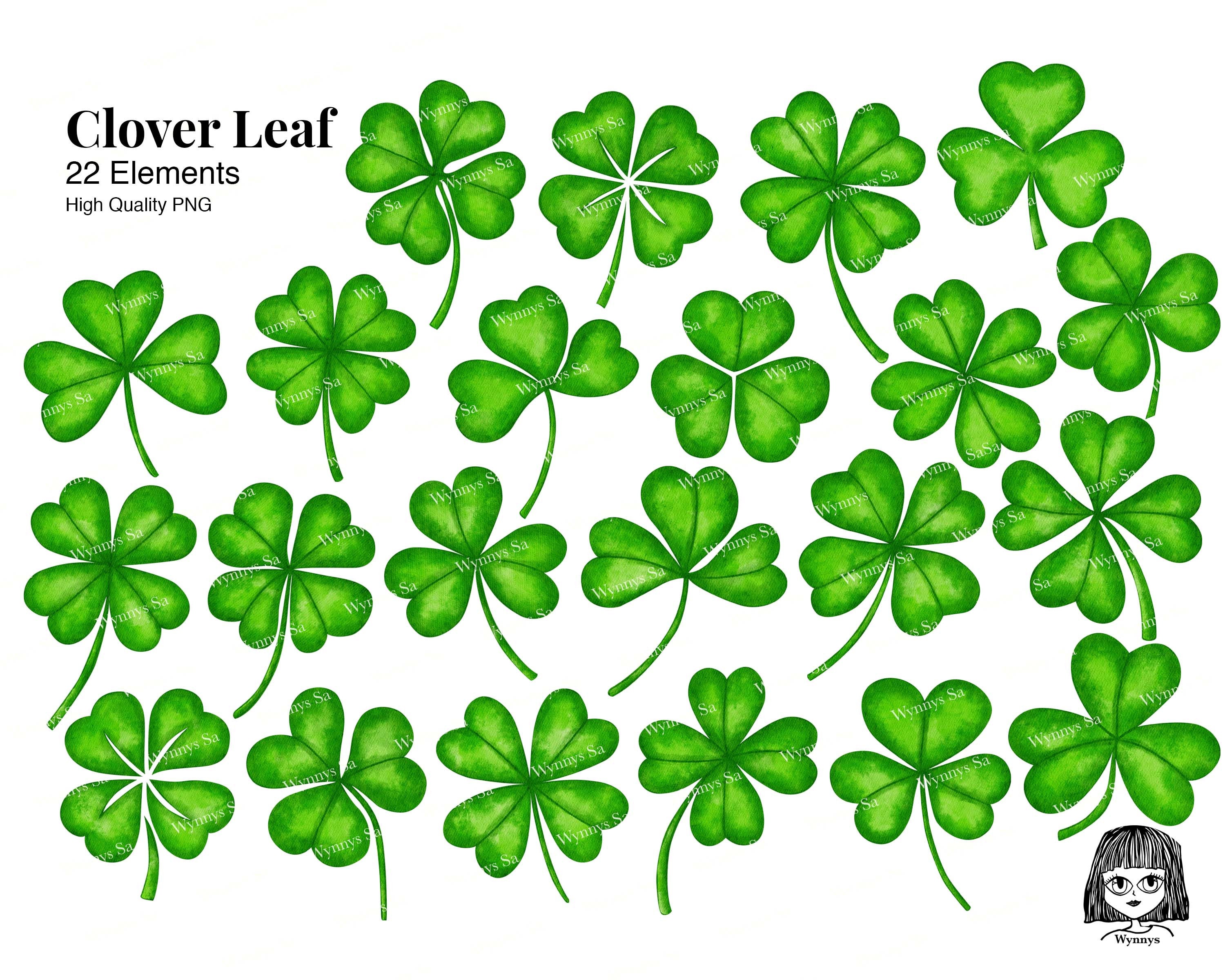 Clover Leaf Watercolor | Hand Drawn Clover Leaf | Clover Leaf Clip Art ...