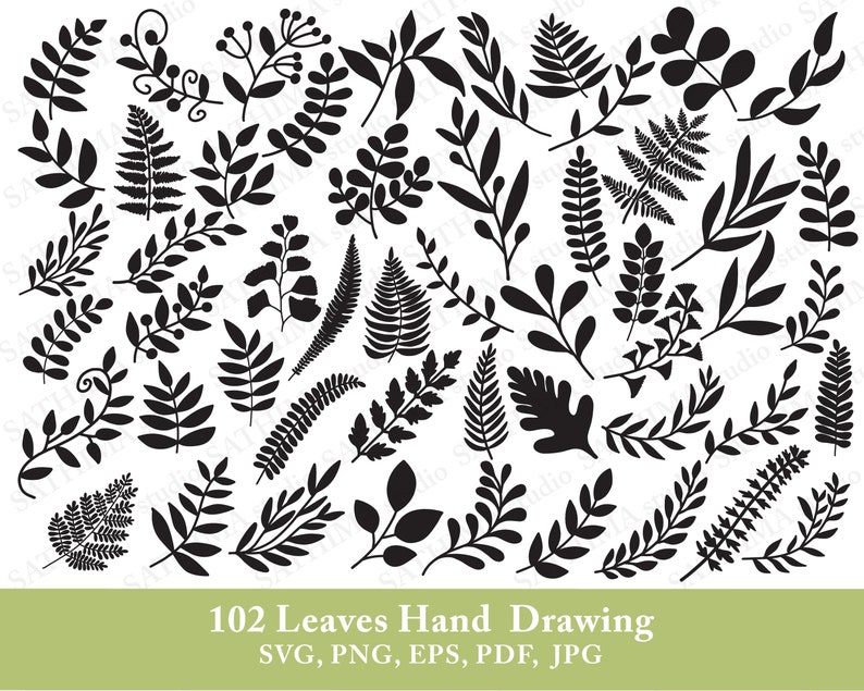 Hoja svg / Hojas svg / Imágenes prediseñadas de hoja / Silueta - Etsy ...