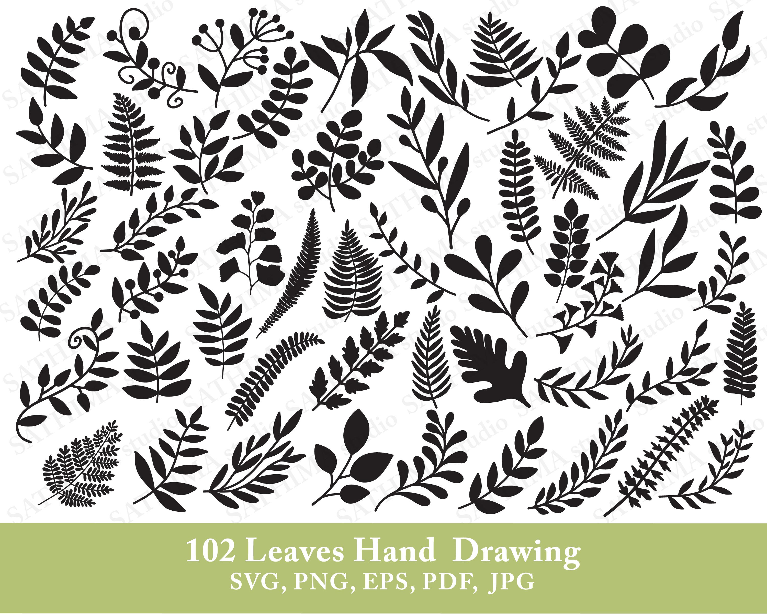 Hoja svg / Hojas svg / Imágenes prediseñadas de hoja / Silueta de hoja ...