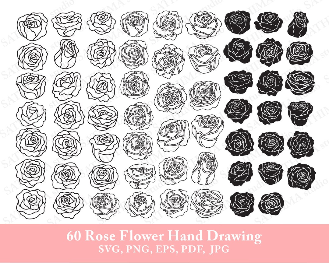 Rose Svg | Roses Svg | Rose Clipart | Rose Silhouette | Rose Flower ...