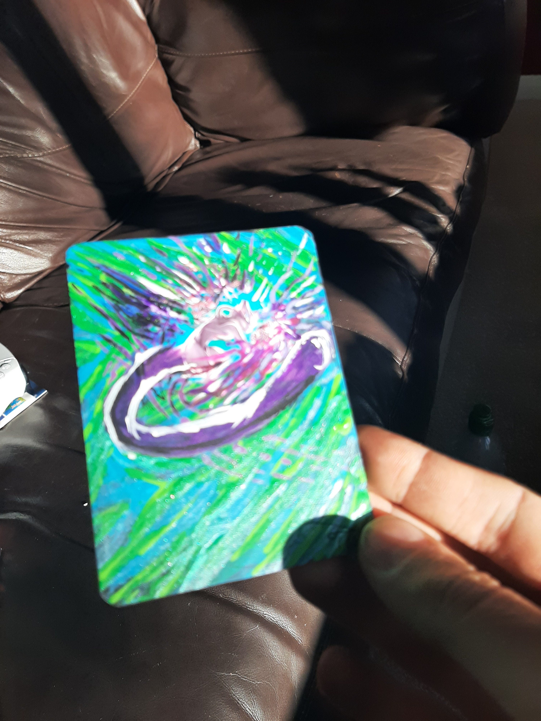 Full Art Mewtwo Pokèmon Top Loader Unique 1/1 Hand Painted Art Acrylic ...