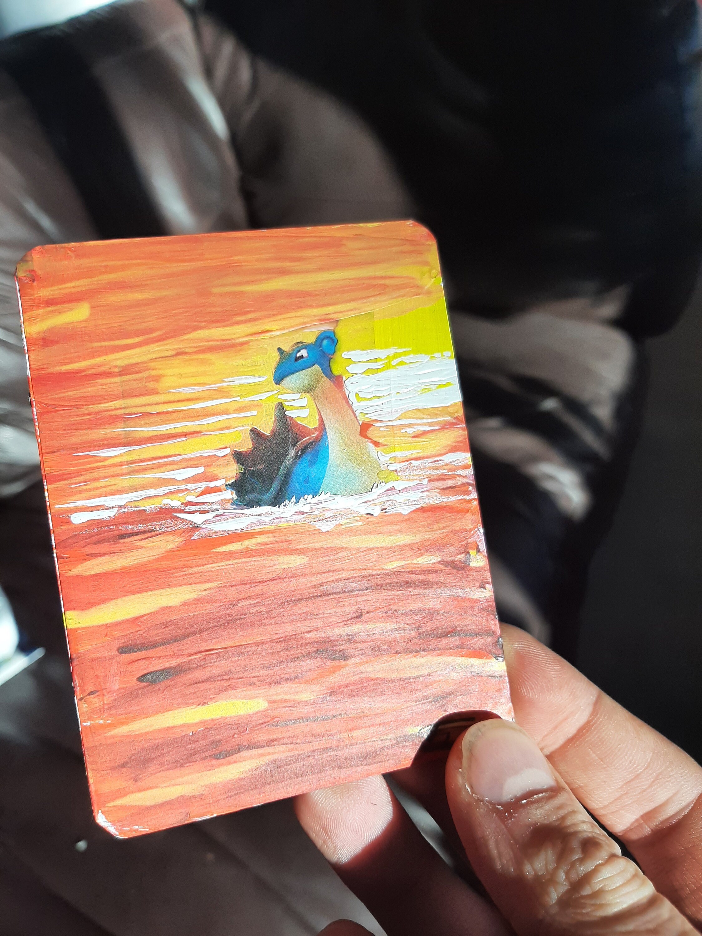 Full Art Lapras Pokèmon Top Loader Unique 1/1 Hand Painted Art Acrylic ...