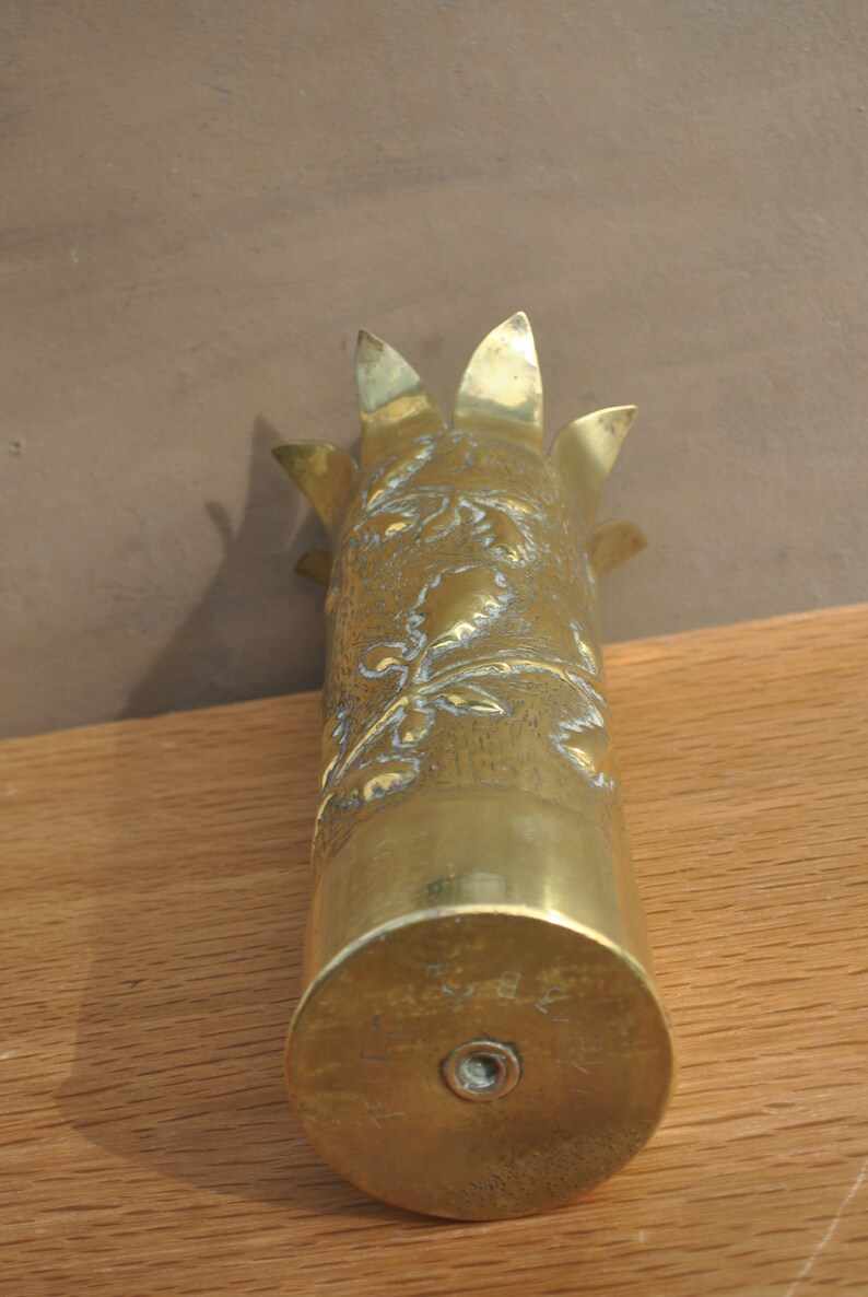 WW1 Trench Art. French Brass Artillery Shell With Hand Carved - Etsy
