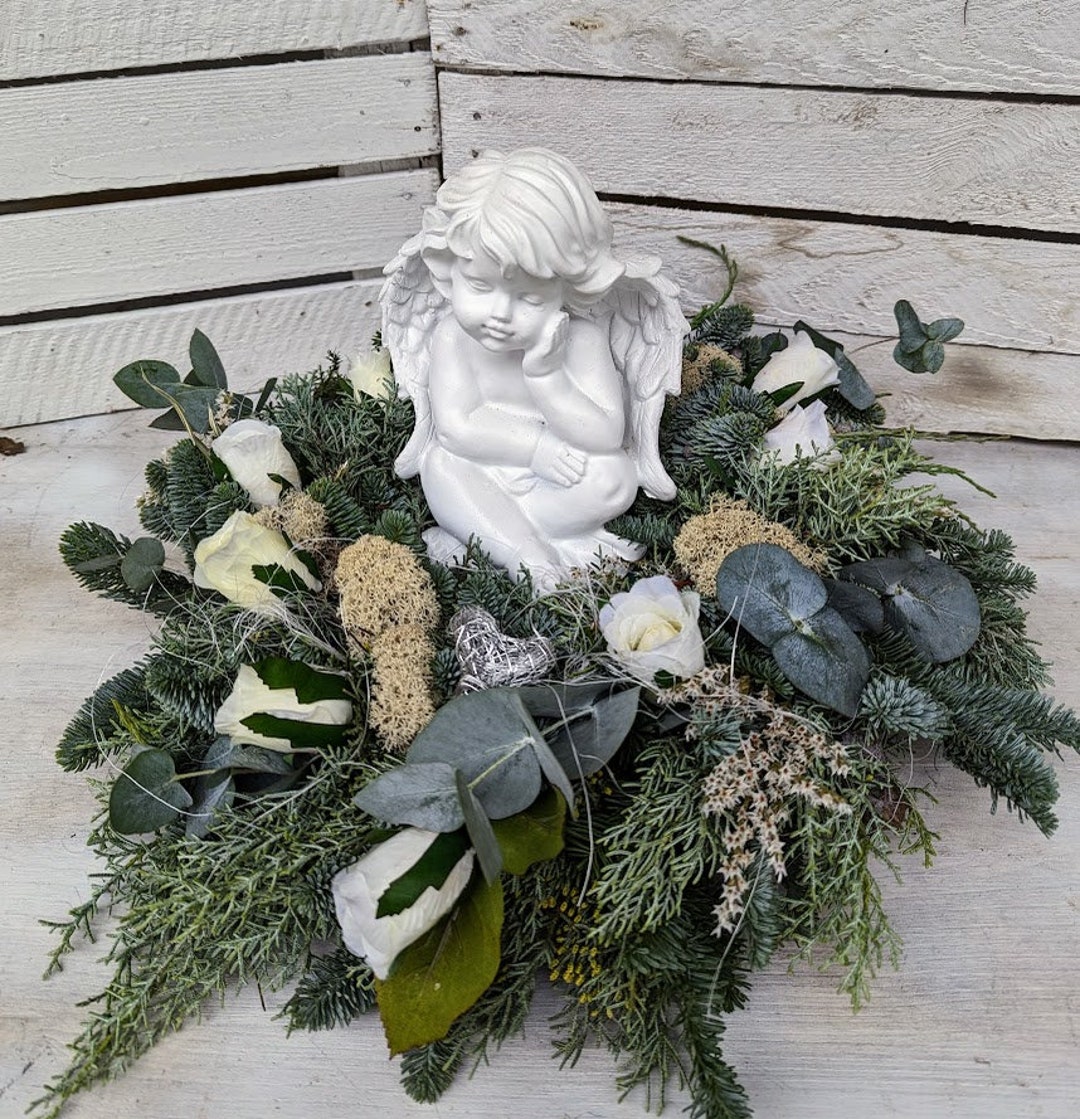 Grabgesteck Engel Grabschmuck Fiedhofgesteck Urne - Etsy