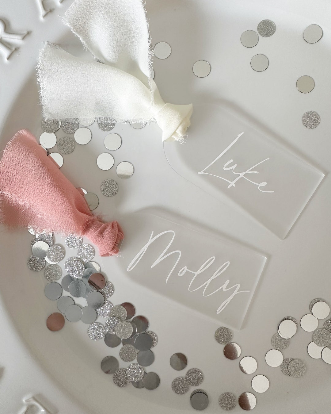 Wedding Place Names Acrylic Wedding Tags. Frosted Acrylic Favours ...