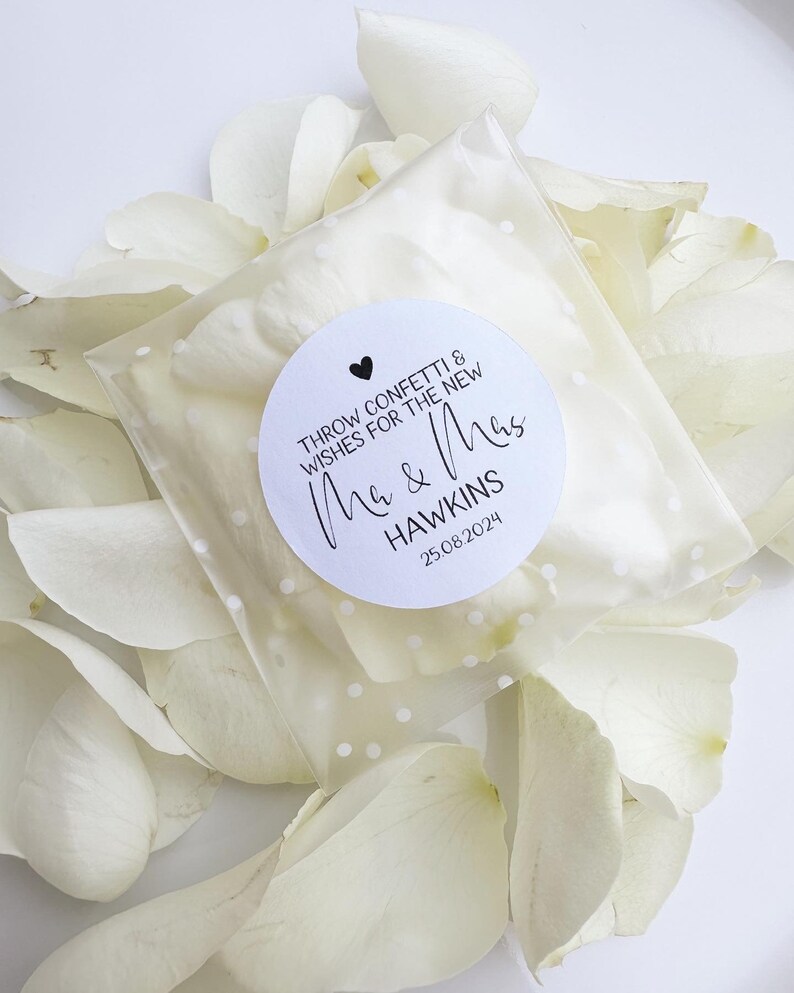 Personalised Wedding Stickers Petals and Confetti - Etsy