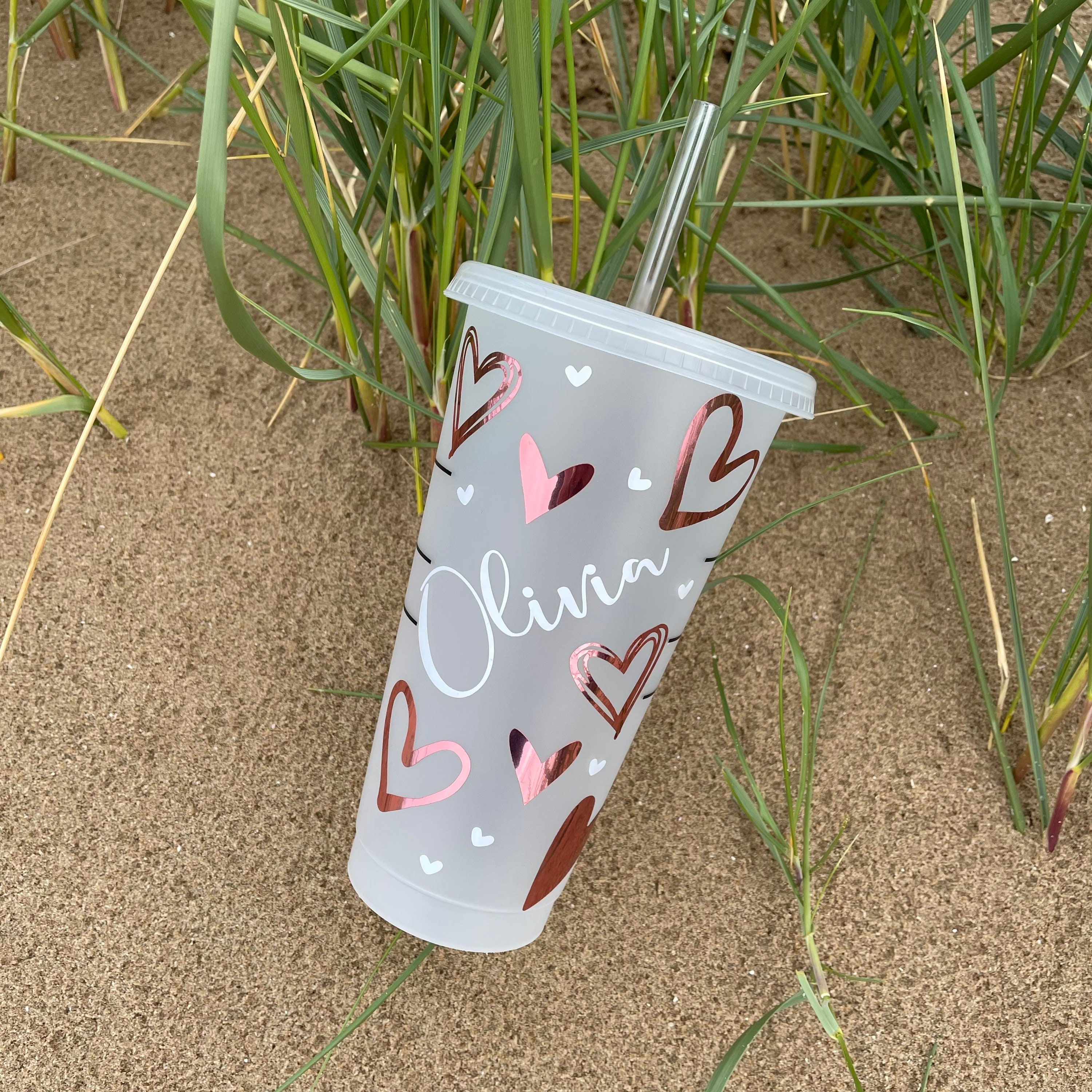 Personalised Cold Cup With Straw Starbucks Inspired Cold Cup - Etsy UK