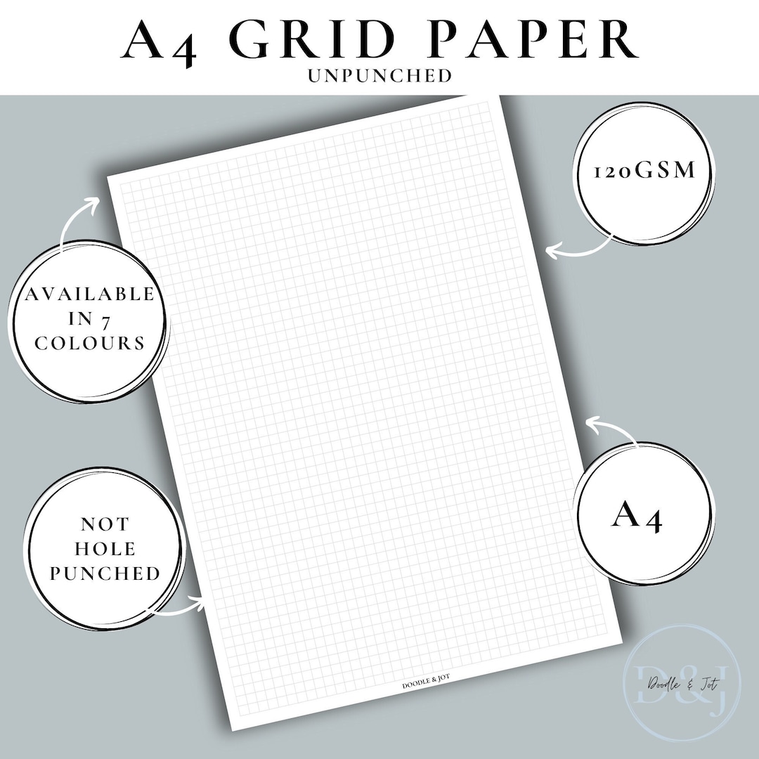 UNPUNCHED A4 Squared Paper With Spacing | A4 Square Paper | 120gsm ...