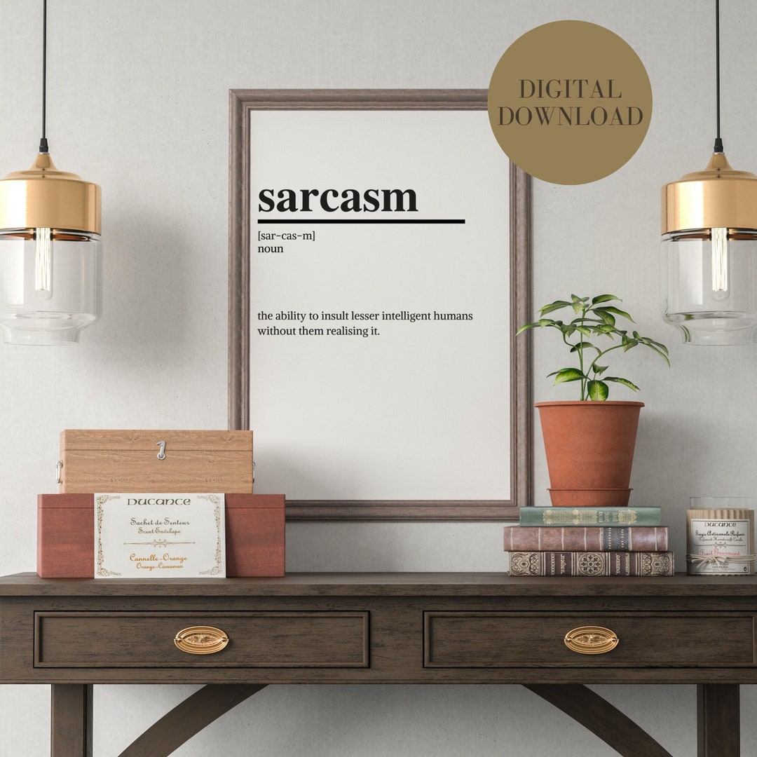 Sarcasm Print Funny Print Gift Sarcasm Gift Sarcasm Definition Print ...
