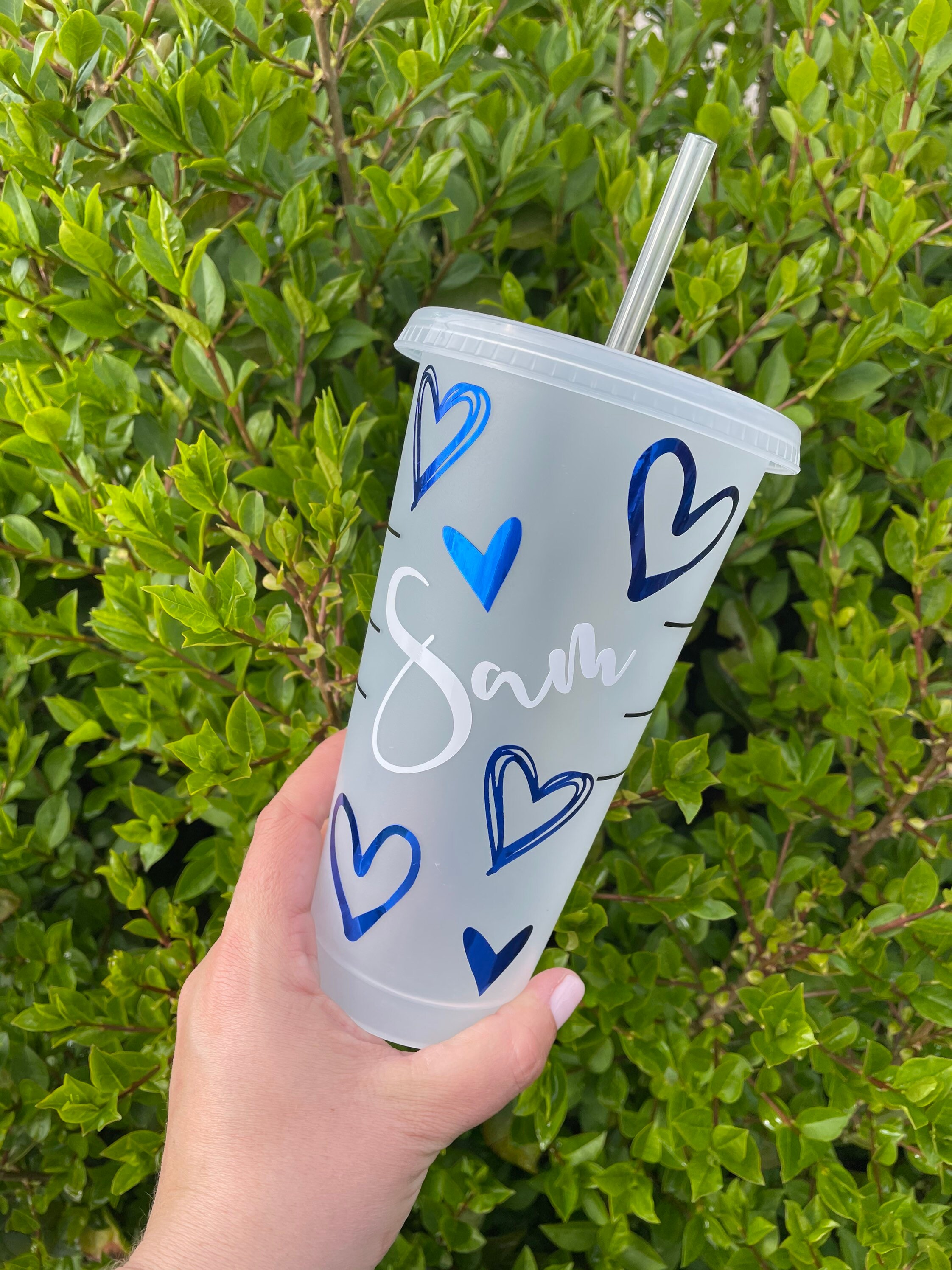 Personalised Cold Cup With Straw Starbucks Inspired Cold Cup - Etsy UK