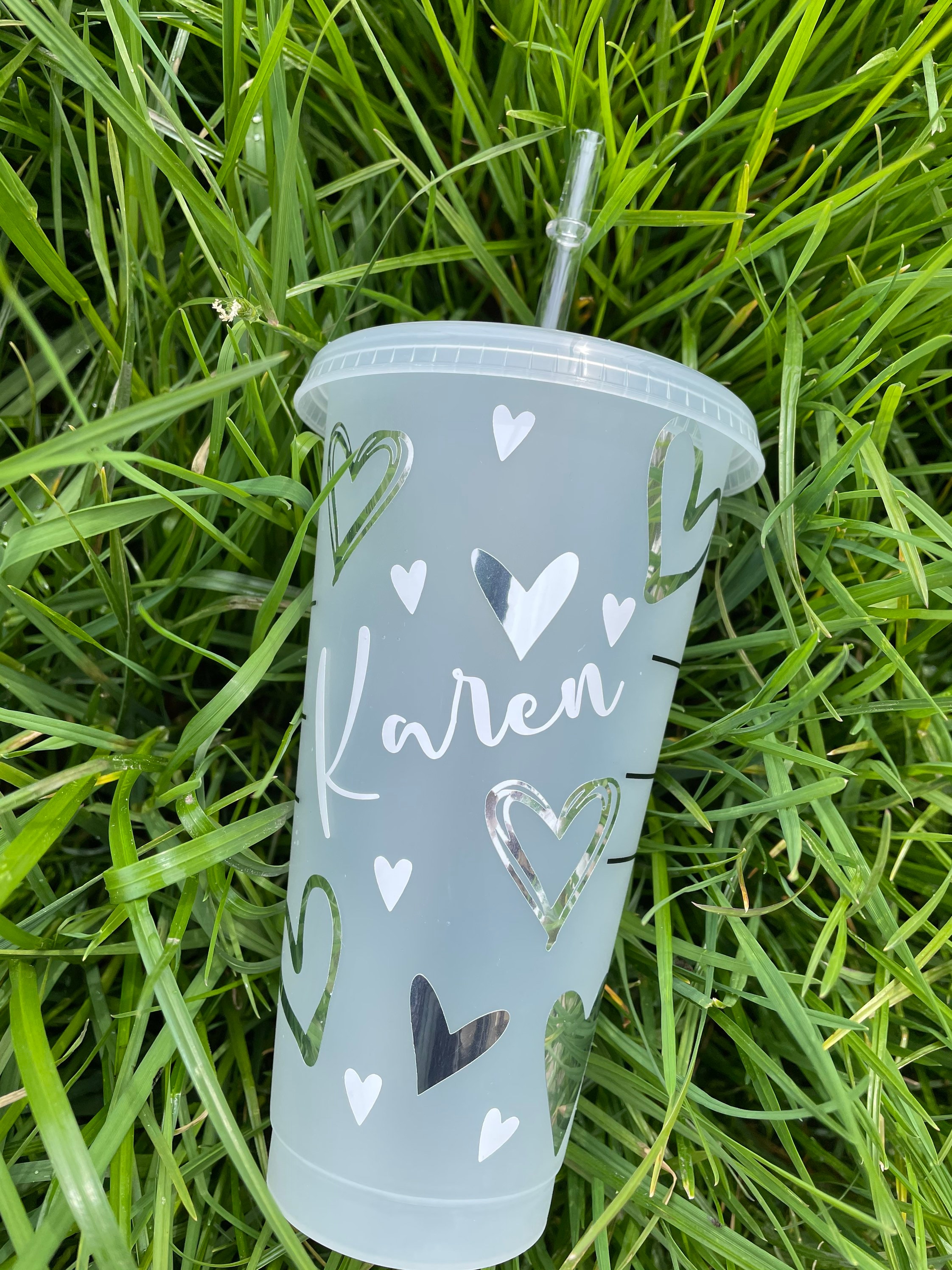 Personalised Cold Cup With Straw Starbucks Inspired Cold Cup - Etsy UK