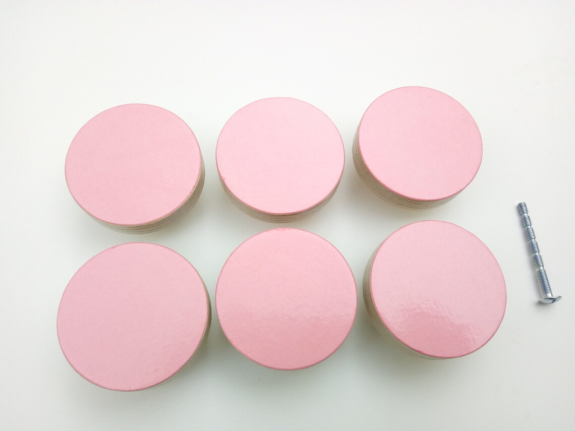 Set of 6. Pink Drawer Knobs. Childrens Knobs. Nursery Decor. - Etsy