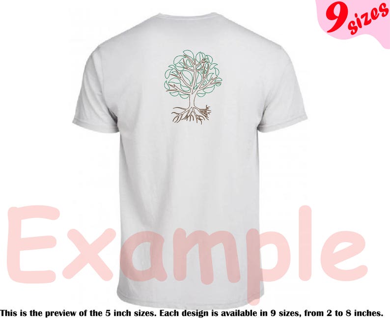 Family Tree Outline Embroidery Design Machine Instant Download | Etsy