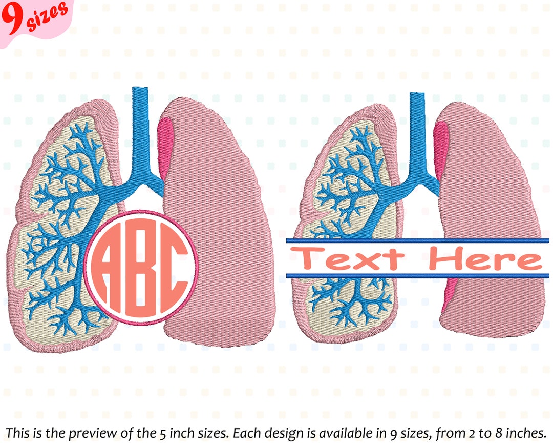 Lungs Split & Circle Embroidery Design Machine Commercial Use Digital ...
