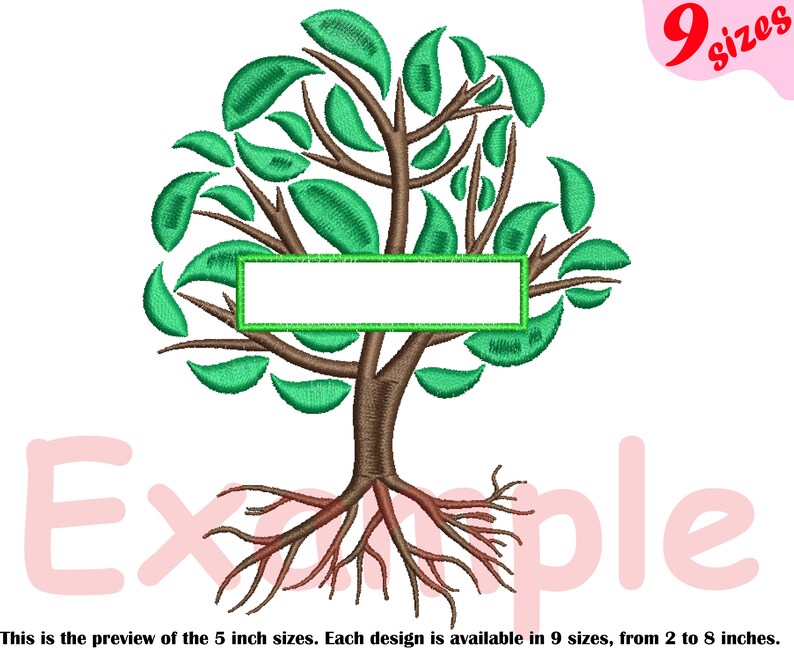 Family Tree Split Embroidery Design Machine Instant Download - Etsy
