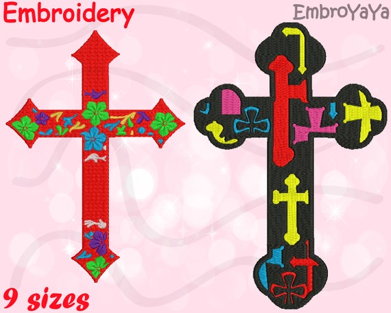 Christian Cross Designs for Embroidery Machine Instant | Etsy