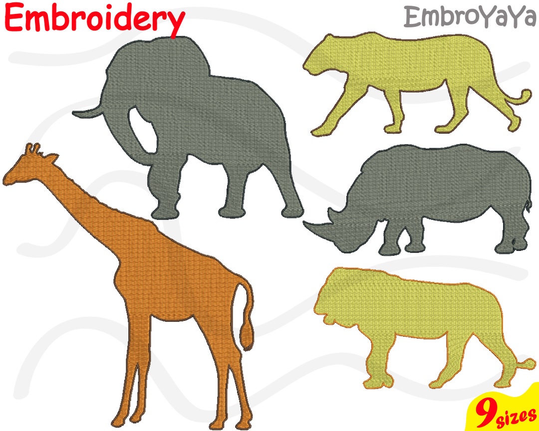 Safari Animals Jungle Designs for Embroidery Machine Instant Download ...