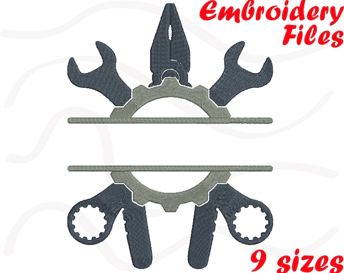 Split Mechanic Tools Designs for Embroidery Machine Instant Download ...