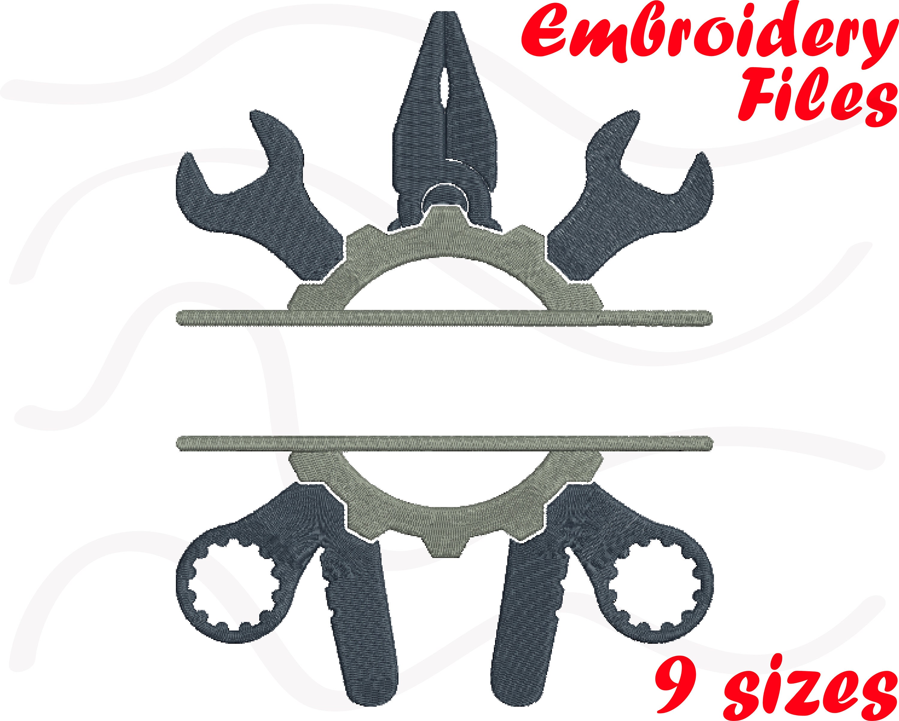 Split Mechanic Tools Designs for Embroidery Machine Instant | Etsy