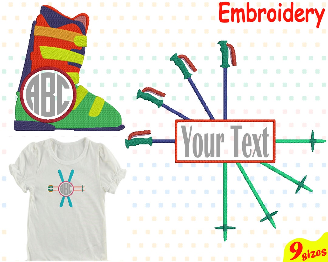 Winter Ski Designs for Embroidery Machine Instant Download Commercial ...