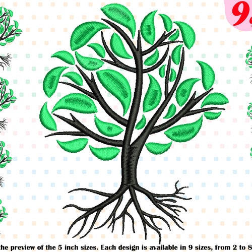 Family Tree Split Embroidery Design Machine Instant Download - Etsy