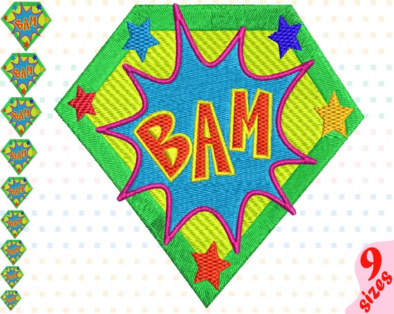 Bam Comic Book Embroidery Design Machine Instant Download - Etsy