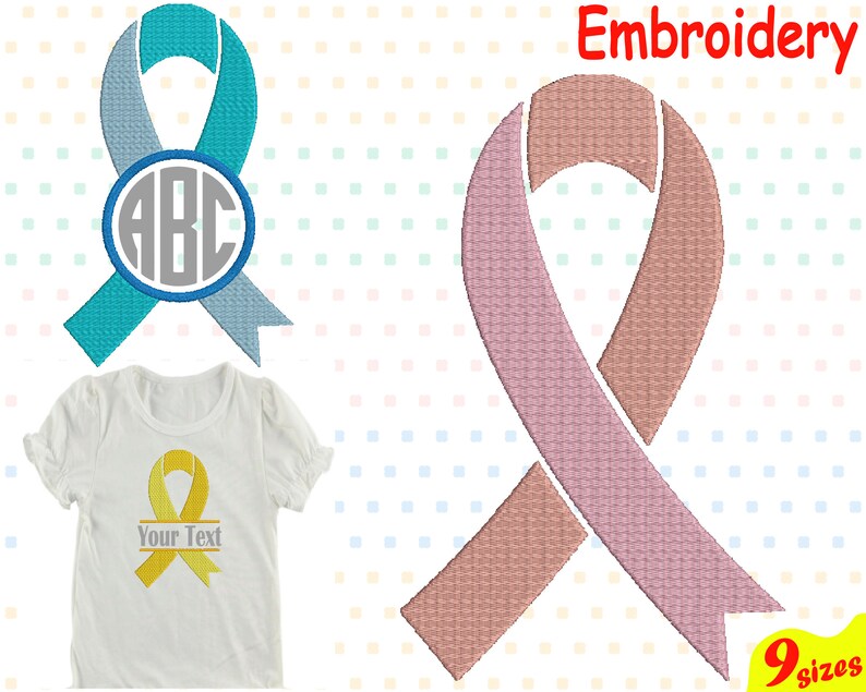 Cancer Awareness Ribbon Designs for Embroidery Machine Instant | Etsy