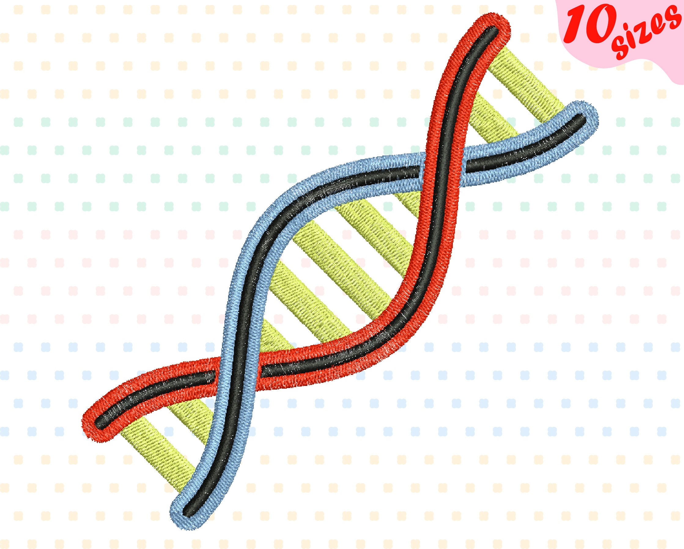 DNA Structure Science Designs for Embroidery Machine | Etsy