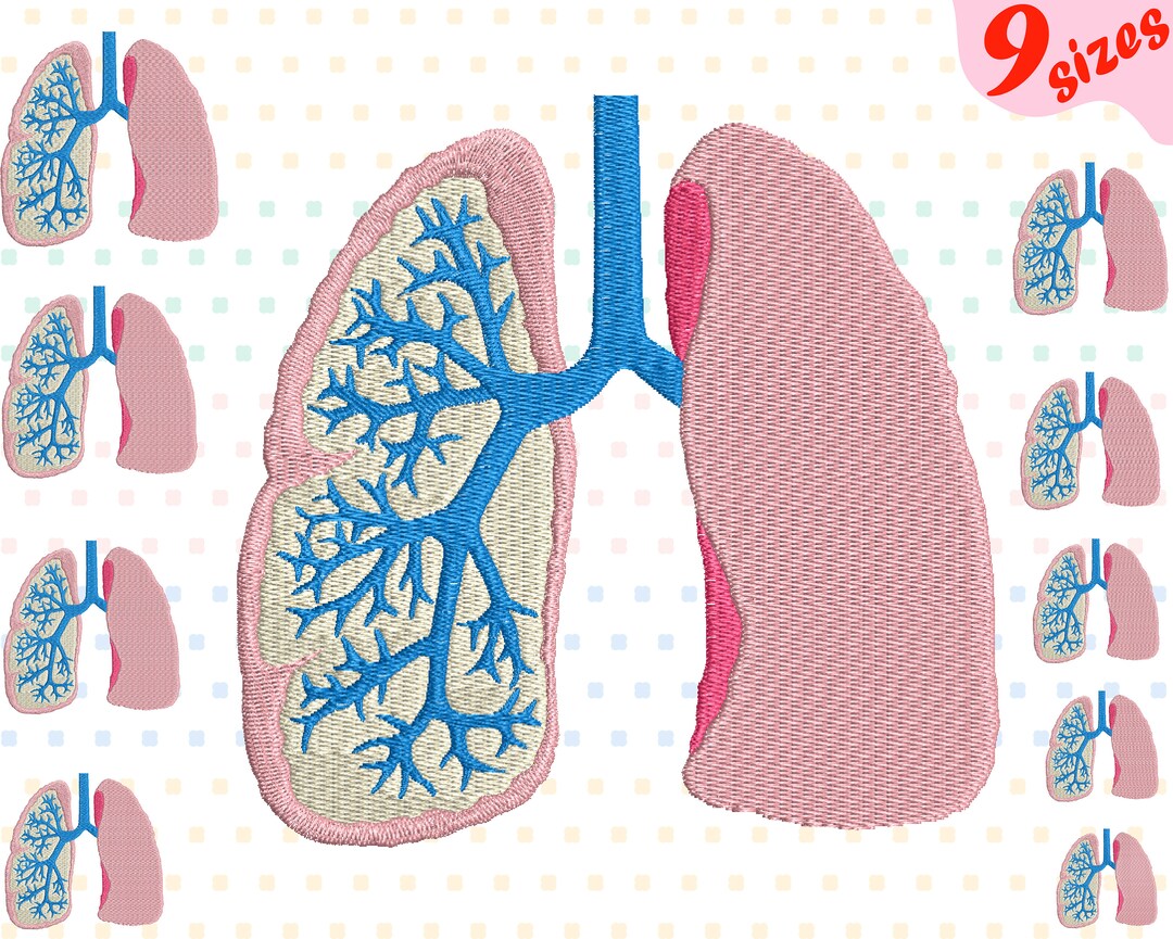 Lungs Embroidery Design Machine Instant Download Commercial Use Digital ...