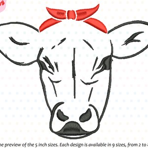 Cow Head Whit Bandana Embroidery Design Machine Instant Download ...