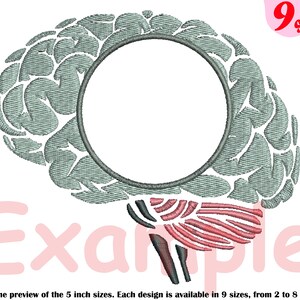 Brain Outline Embroidery Design Machine Instant Download Commercial Use ...