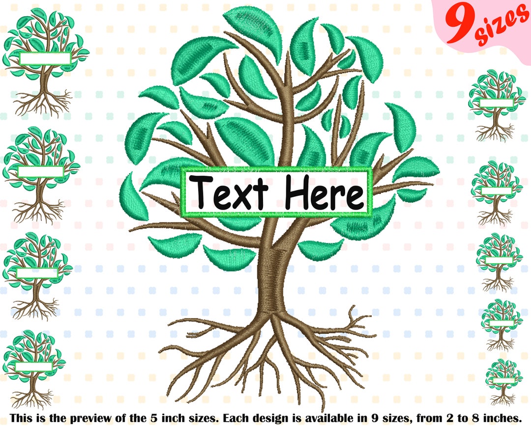 Family Tree Split Embroidery Design Machine Instant Download Commercial ...