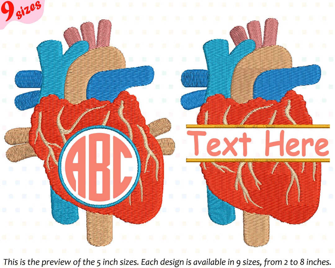 Heart Circle Split Embroidery Design Machine Commercial Use Digital ...