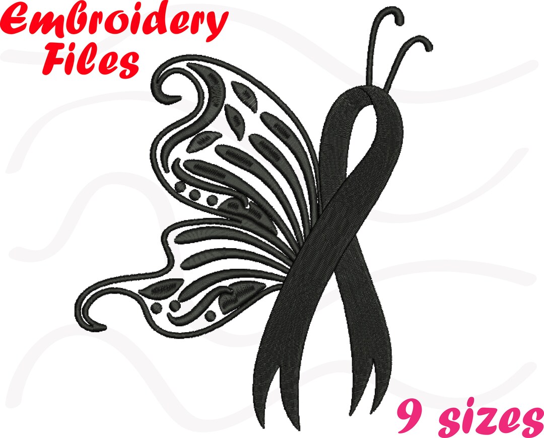 Breast Cancer Butterfly Designs for Embroidery Machine Instant Download ...