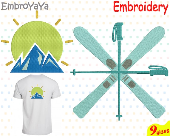 Winter Ski Designs for Embroidery Machine Instant Download | Etsy