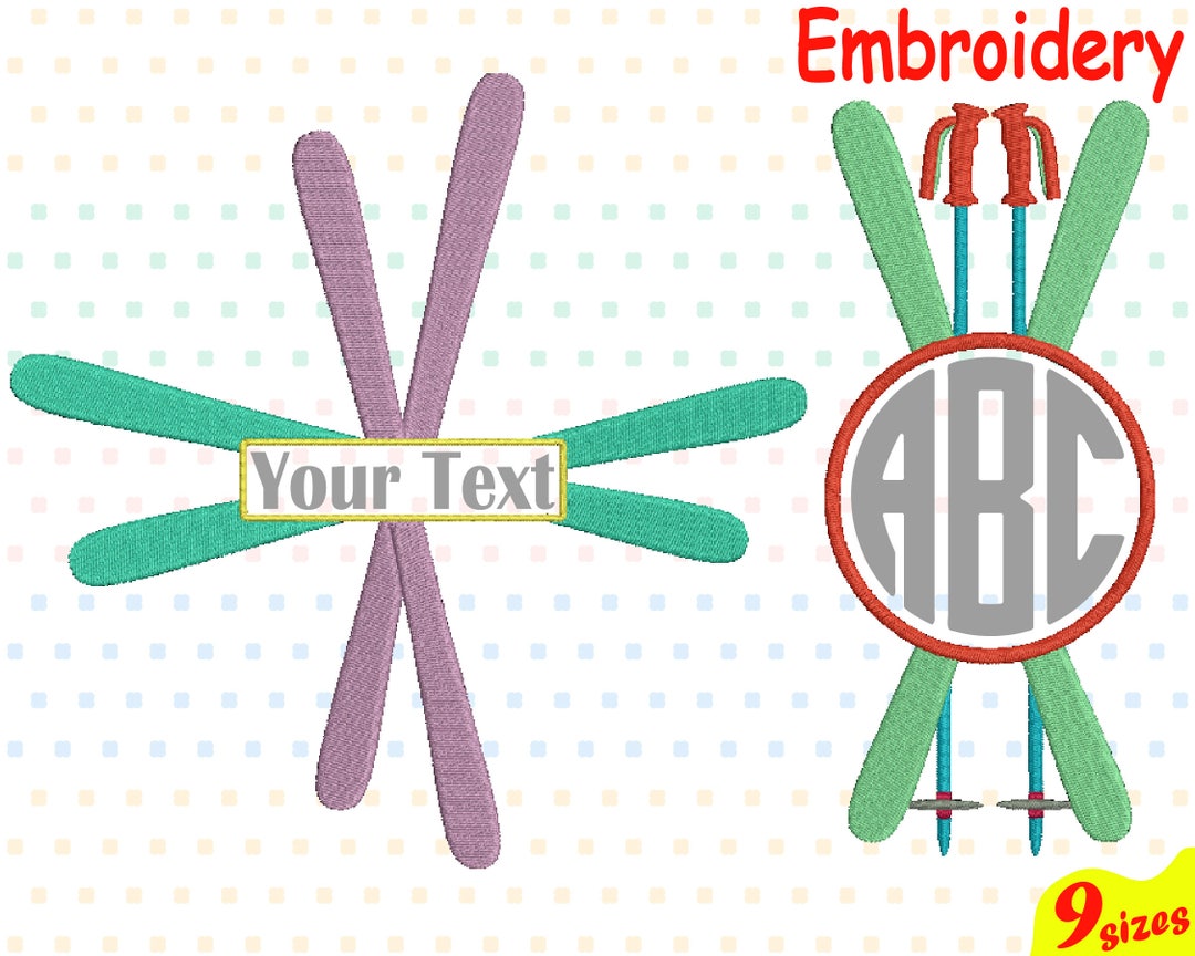 Winter Ski Designs for Embroidery Machine Instant Download Commercial ...