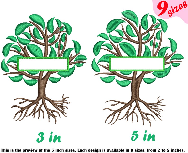 Family Tree Split Embroidery Design Machine Instant Download - Etsy