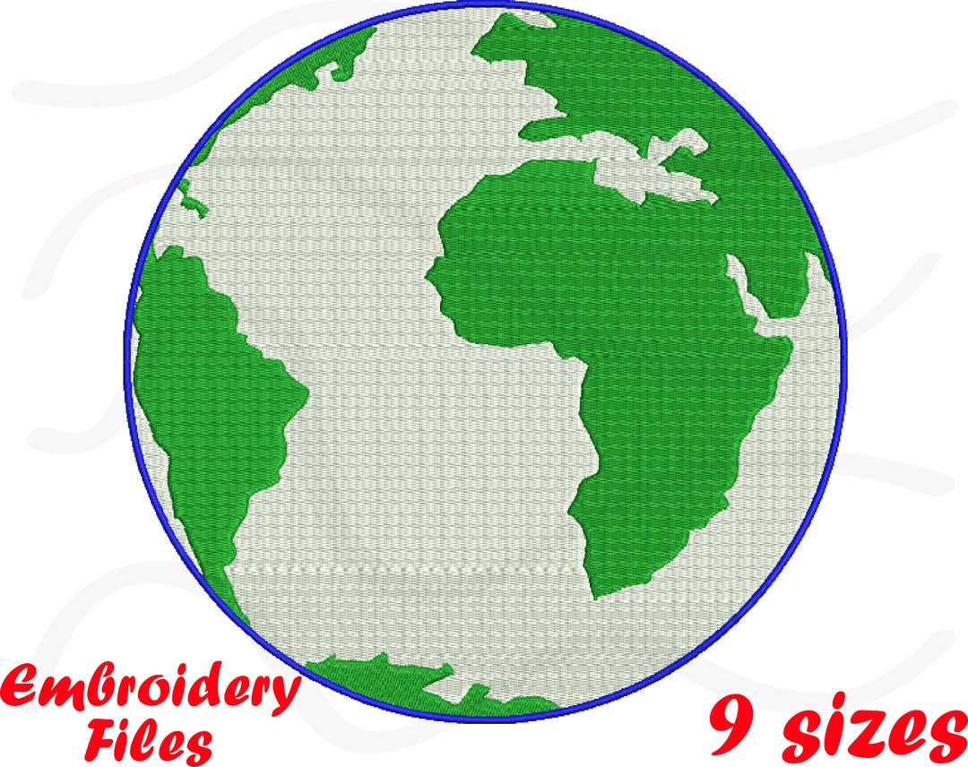 World Globe Designs for Embroidery Machine Instant Download Commercial ...