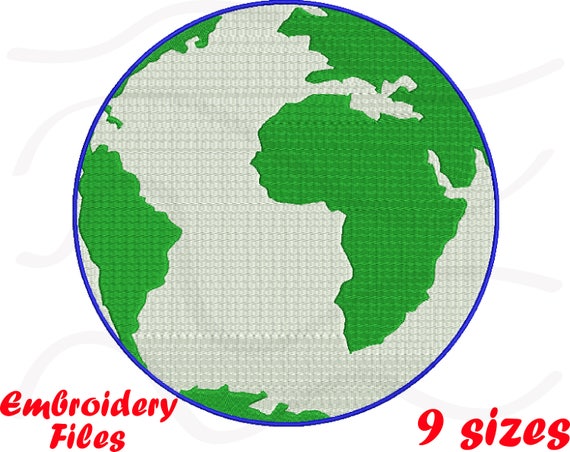 World Globe Designs for Embroidery Machine Instant Download | Etsy