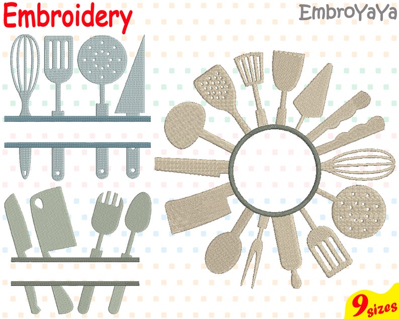 Split Kitchen Designs for Embroidery Machine Instant Download - Etsy