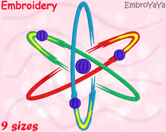 Atom Science Designs for Embroidery Machine Instant Download | Etsy
