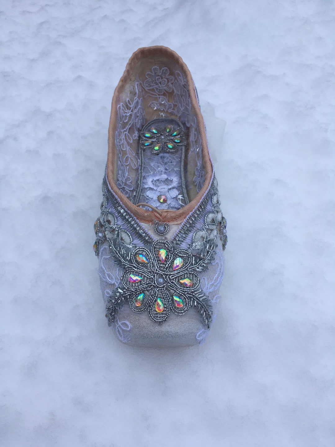 Snow Queen Decorated Pointe Shoe - Etsy