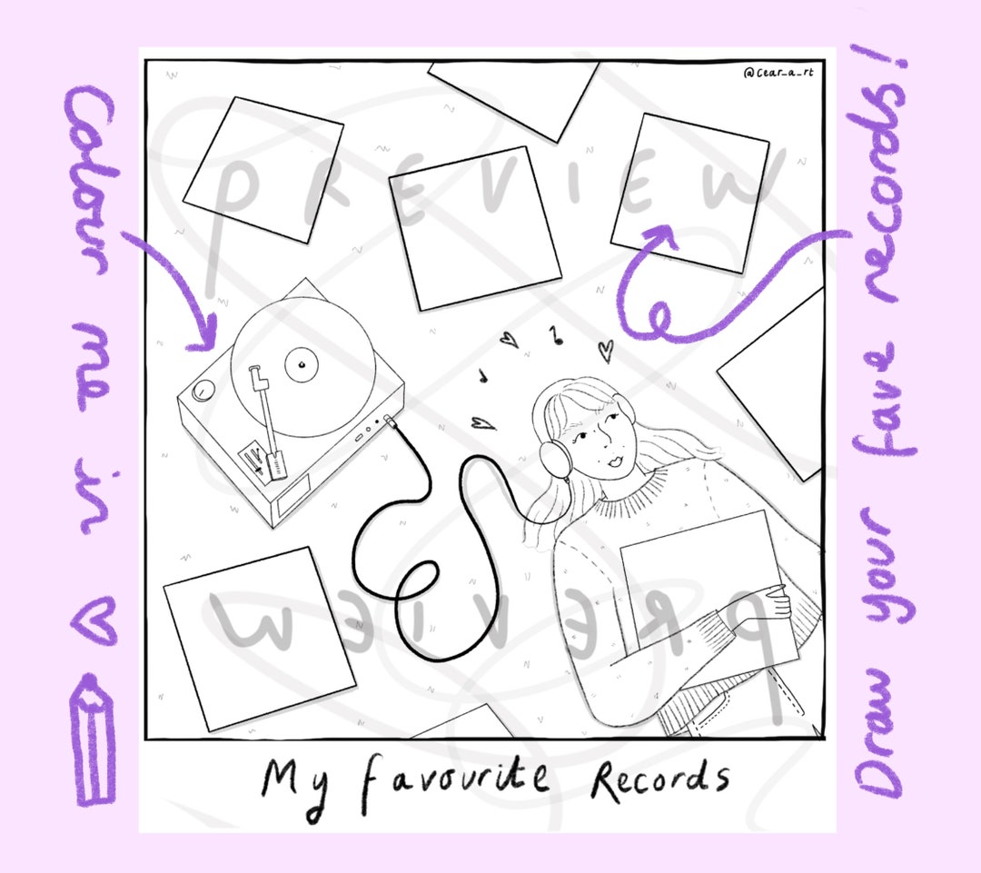 My Favourite Records Activity / Colouring in Sheet Printable Download ...