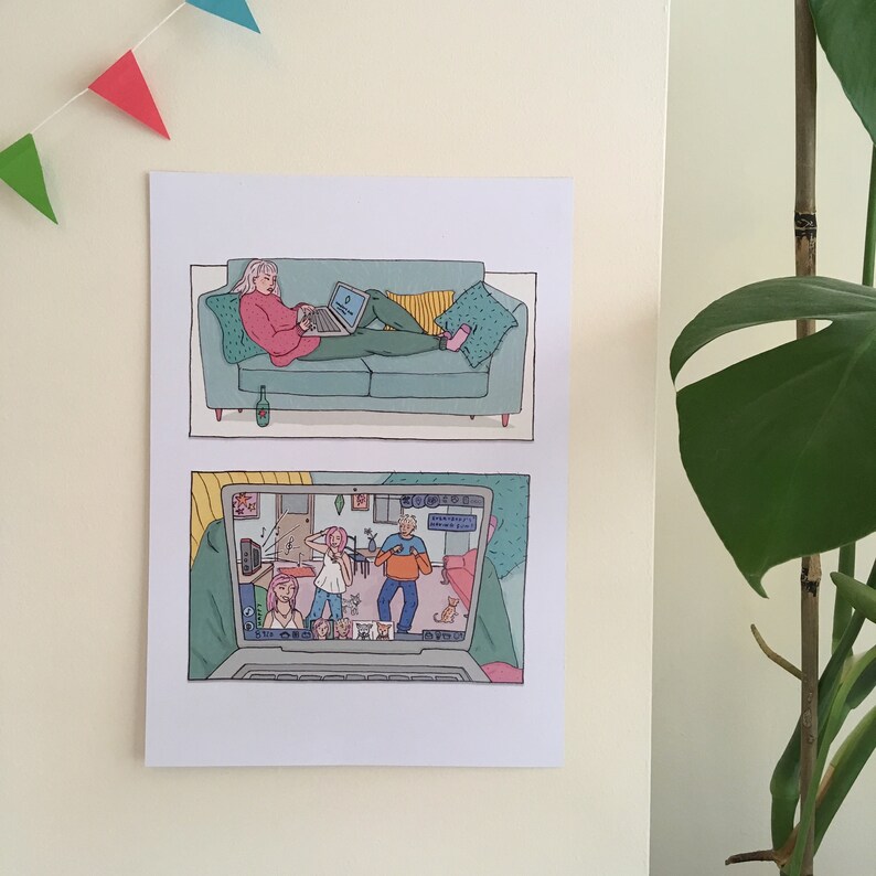 The Sims 4 Comic Illustration A4 Print - Etsy