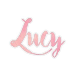 Lucy Name Sticker, Pink Name Sticker, Lucy, Girls Name Sticker, Custom ...