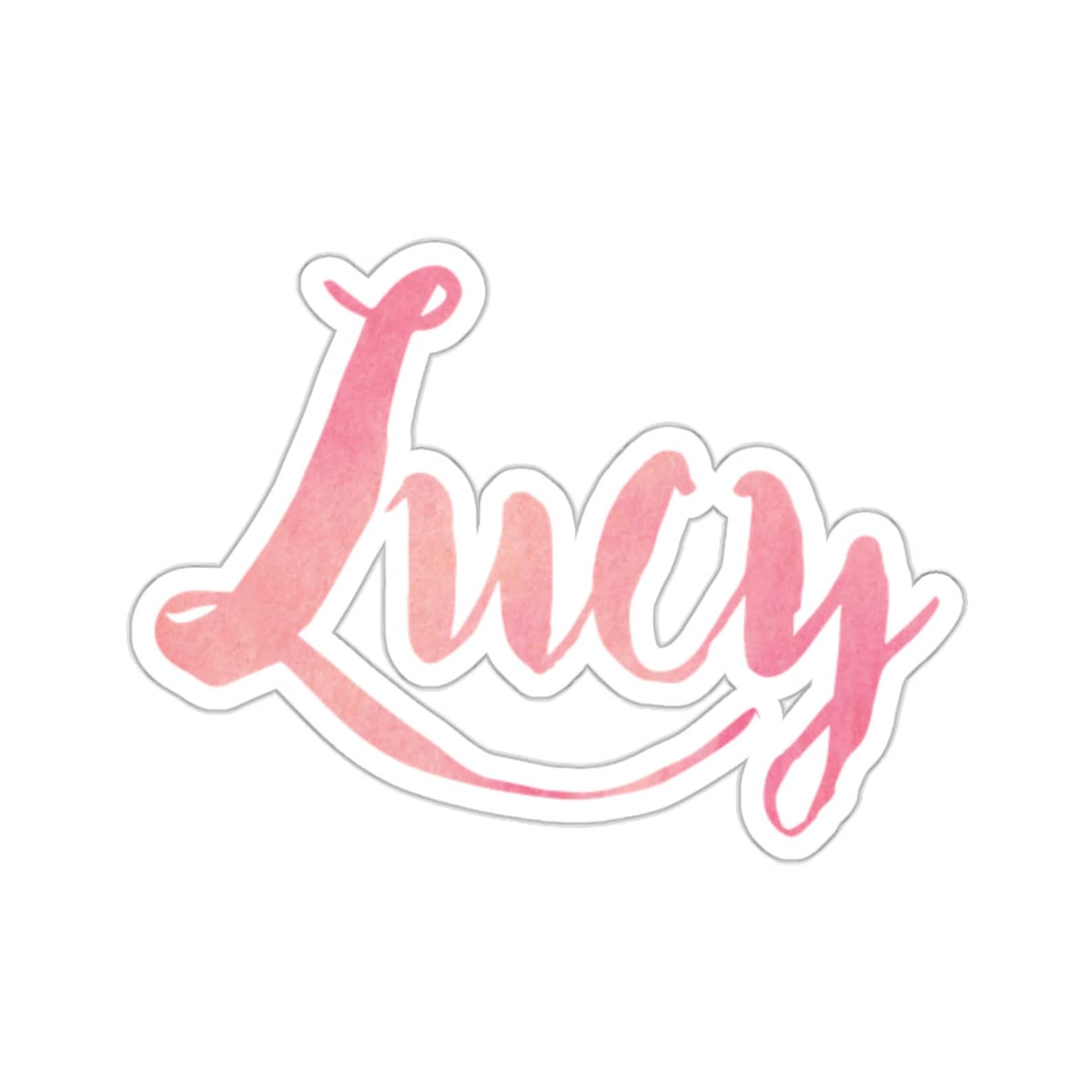 Lucy Name Sticker, Pink Name Sticker, Lucy, Girls Name Sticker, Custom ...